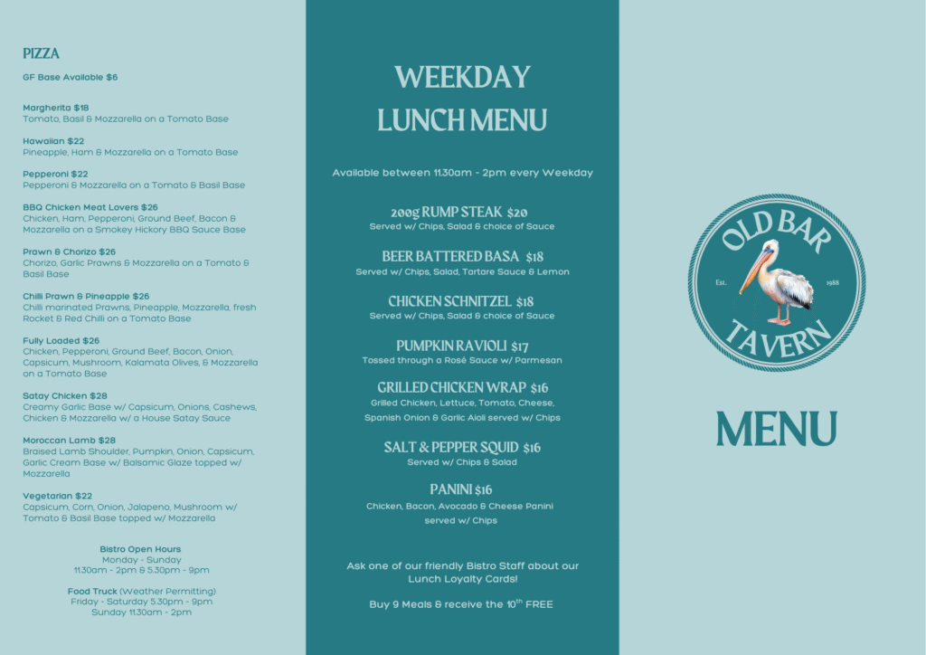 MAIN MENU - Old Bar Tavern